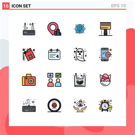 Set Of 16 Modern Ui Icons Symbols Signs For Programing Development Data