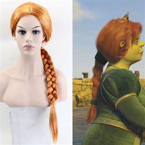 Shrek Women Princess Fiona Wig The Monster Finona Role Play Orange