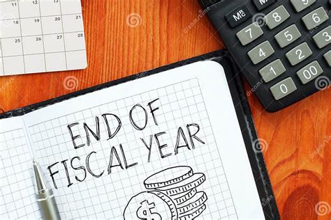 End Of Fiscal Year Is Shown Using The Text Stock Image Image Of Sales