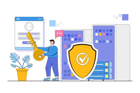 Cyber Security Vector Illustration Concept With Characters Data