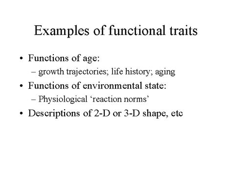 Evolution Of Functional Traits Joel Kingsolver Biology Traits