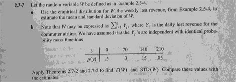 Solved F Let The Random Variable W Be Defined As In Example Chegg Com