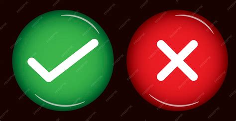 Premium Vector Tick Icon Set Stylish Check Mark Icon Set In Green And Red Color Vector