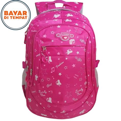 Tas Ransel Wanita Pl Power Motif Pl1659 Tas Wanita Tas Remaja Tas Gemblok Tas Punggung Tas