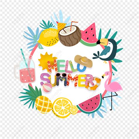 여름 일러스트 만화 과일 식물 테두리 파티 음식 Png 일러스트 무료 다운로드 Lovepik
