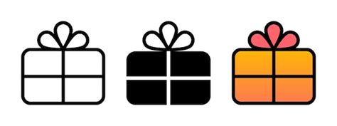 선물 상자 세트 트렌디 아이콘 픽셀 완벽한 선형 편집 가능한 윤 ⁇ 평평한 입체 색상 그래프 프리미엄 벡터