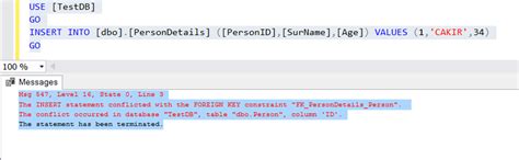the insert statement conflicted with the foreign key constraint