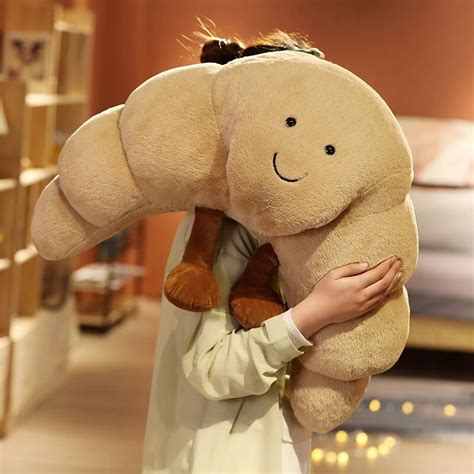 귀여운 인형 크로와상 봉제 인형 부드러운 빵 인형 어린이 장난감 침대 졸린 베개 여아 생일 선물 18 Cm 35 Cm
