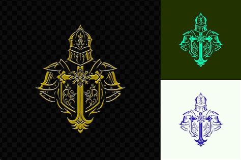 PSD Vector Crusader Knight Heraldic Logo With Cross And Fleur De Lis Fo Tshirt CNC Clipart SVG