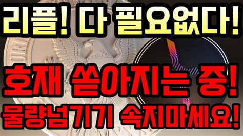 리플 지금은 다 필요 없습니다 호재 쏟아지고 있으니 절대 매도하지 마세요 세력과 고래가 오히려 물량 매집중입니다 리플 리플전망 리플코인 Youtube