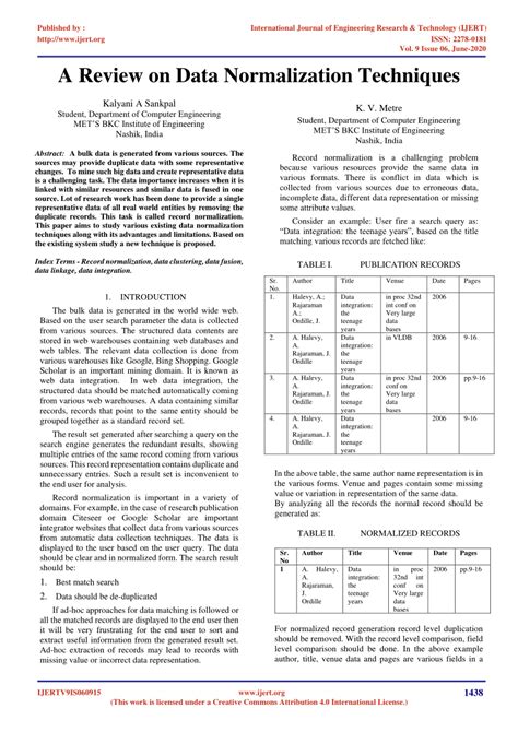 Pdf A Review On Data Normalization Techniques