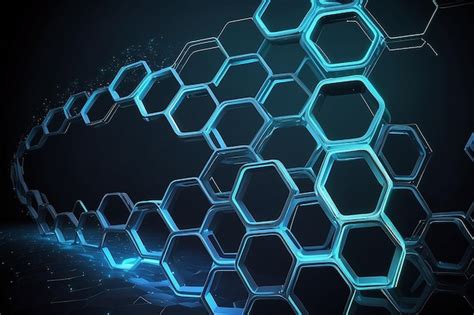 Premium Photo Technology Background With Hexagonal Netwark