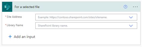 For A Selected File Trigger In Sharepoint Connectorpower Automate