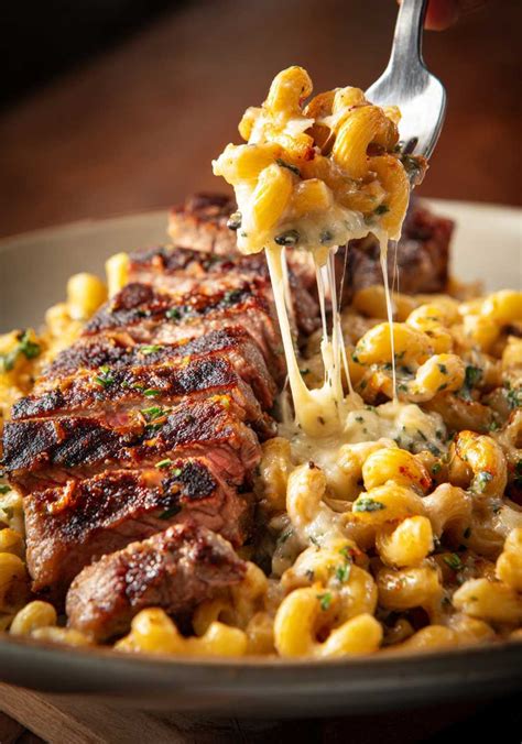 Grilled Steak With Light Mac And Cheese Recipe