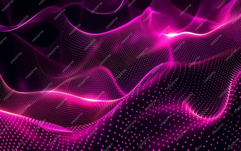 Premium Photo Abstract Waving Particle Technology Background Design Abstract Wave Moving Dots