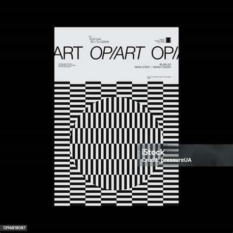 미니멀리스트 추상 Opart 포스터 그래픽 레이아웃 디자인 헬베티카 타이포그래피 미학 옵 아트에 대한 스톡 벡터 아트 및 기타 이미지 옵 아트 바둑판 가능성 Istock