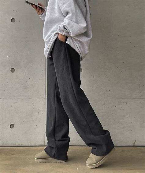 남녀공용 히터 코듀로이 기모 와이드 팬츠 온장고팬츠 에이블리