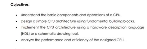 Solved Objectivesunderstand The Basic Components And