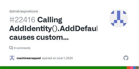 calling addidentity adddefaultui causes custom endpoints to stop working core 3 1 4