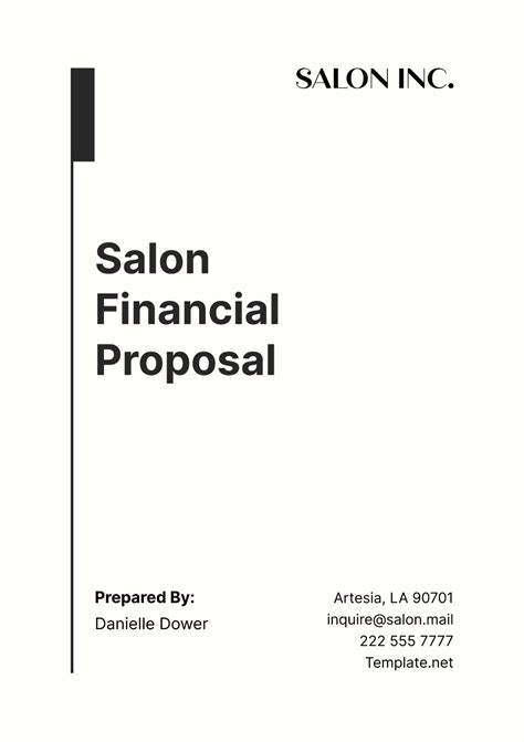 Salon Financial Proposal Template Edit Online And Download Example