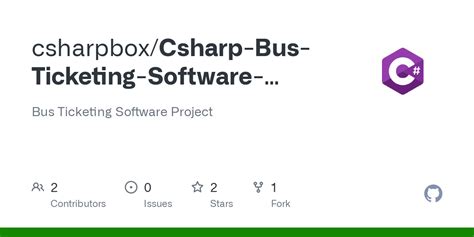 Github Csharpbox Csharp Bus Ticketing Software Project Bus Ticketing Software Project