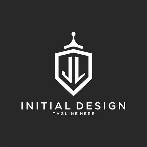 Jl Monogram Logo Initial With Shield Guard Shape Design 15785654 Vector