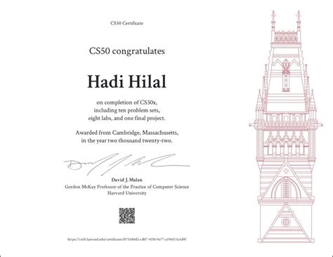 Hadi Hilal On Linkedin Cs50x Harvard Edx Harvarduniversity