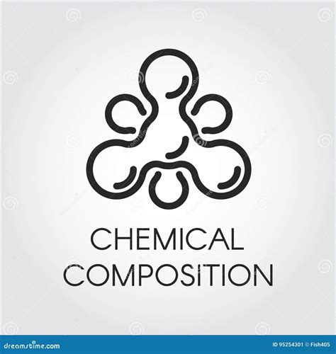 Chemical Molecular Icon In Linear Style Atom Structure Contour Logo Black Simplicity Vector