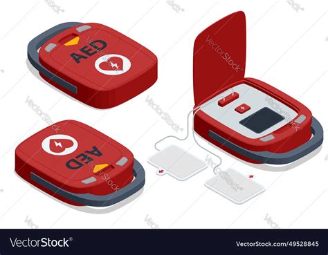 Isometric Defibrillator Performing Defibrillation Vector Image