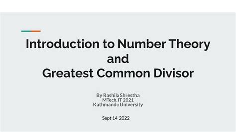 Number Theory And Gcdpdf