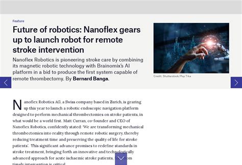 Future Of Robotics Nanoflex Gears Up To Launch Robot For Remote Stroke