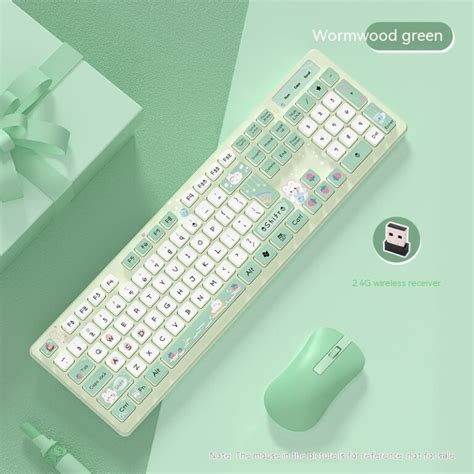 Cute Green Keyboard Kawaii Leaftypist™ Kawaii Peach