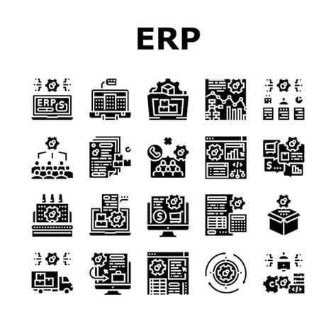 Premium Vector Erp Enterprise Resource Planning Icons Set Vector
