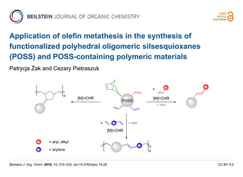 Bjoc Application Of Olefin Metathesis In The Synthesis Of