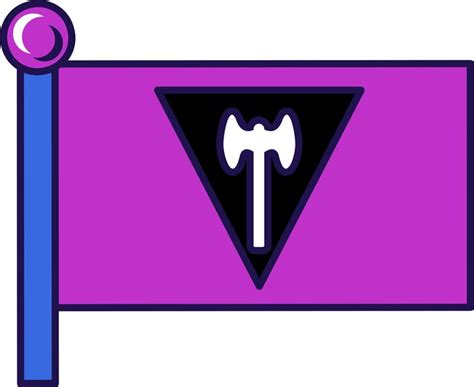 Premium Vector Outline Flagpole Flag Labrys Lesbian Pride