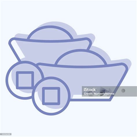 아이콘 잉곳 중국 설날 상징과 관련이 있습니다 투톤 스타일 심플한 디자인 편집 가능 3차원 형태에 대한 스톡 벡터 아트 및 기타 이미지 3차원 형태 개념 개념과 주제