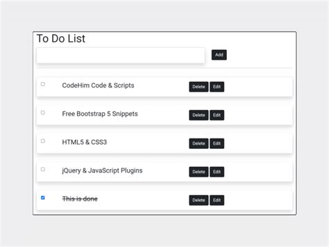 Simple To Do List Using Bootstrap 5 — Codehim