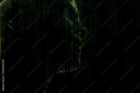 3d rendering illustration hacker artificial intelligence face hitech in cyberspace concept