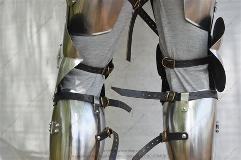 Medieval Italian Leg Armour Set Case Greave And Cuisses Thigh Protecti