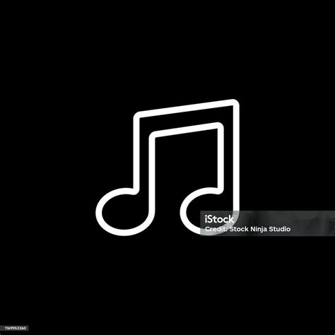 검은 색 배경에 음악 노트 라인 아이콘입니다 검정 평면 스타일 벡터 일러스트 25 센트에 대한 스톡 벡터 아트 및 기타 이미지 25 센트 Film Festival