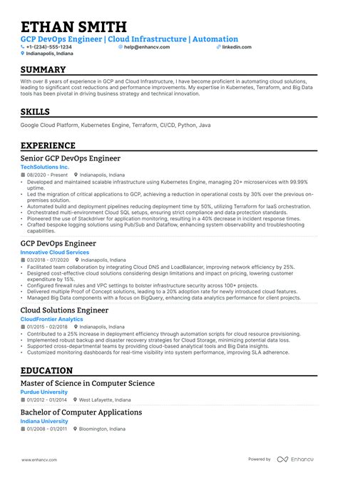 10 Gcp Devops Engineer Resume Examples And Guide For 2025