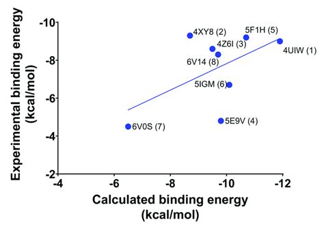 Correlation Between The Experimental And Calculated Binding Affinities Download Scientific