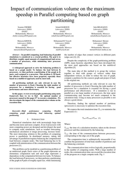 Pdf Impact Of Communication Volume On The Maximum Speedup In Parallel
