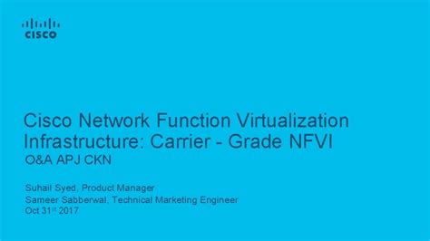 Cisco Network Function Virtualization Infrastructure Carrier Grade Nfvi