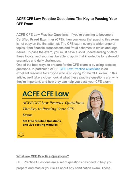 PPT ACFE CFE Law Practice Questions The Key To Passing Your CFE Exam PowerPoint Presentation