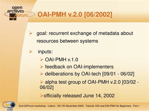 ppt tutorial oai and oai pmh for beginners an introduction to the open archives initiative and