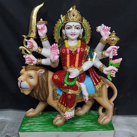 Multicolor Polished Marble Durga Maa Statue At Best Price In Jaipur Moorti Mahal Exim