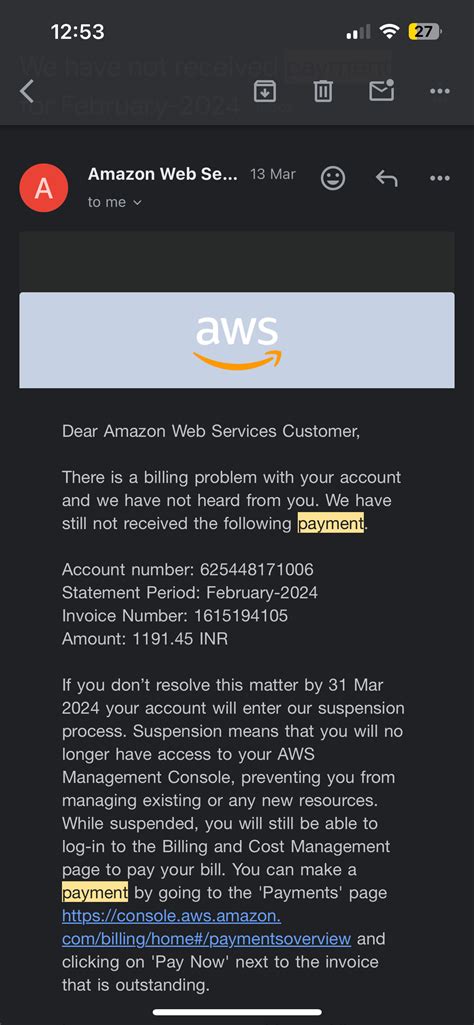 AWS Payment Issue AWS Re Post