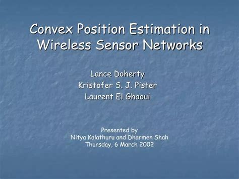 Ppt Convex Position Estimation In Wireless Sensor Networks Powerpoint