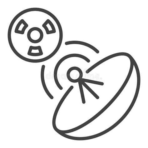 Satellite Dish And Radiation Vector Parabolic Antenna Icon Or Sign In